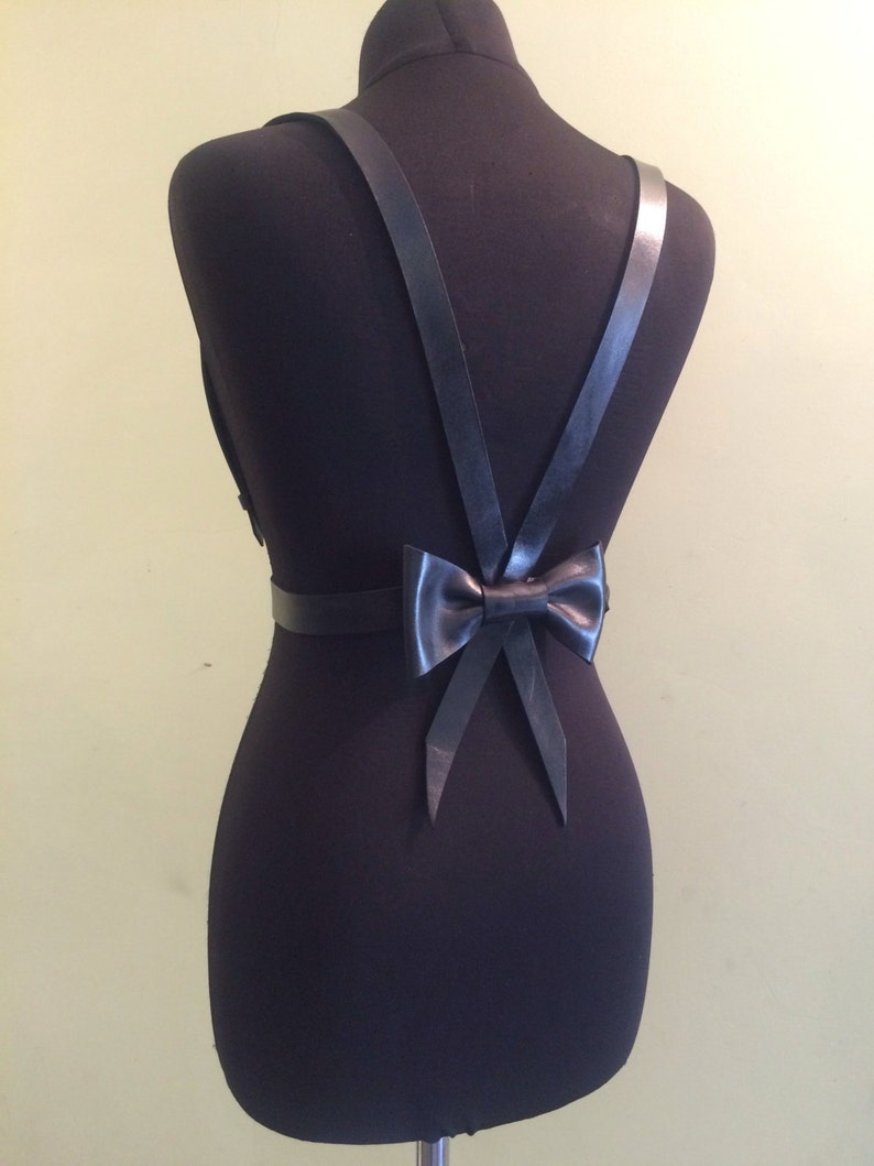 Leather harness with bow leather bowfeminine harnessbelt | Etsy