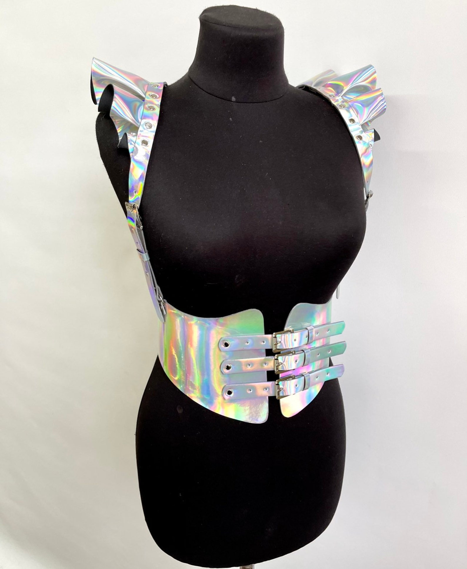 Corset With Ruffles Shouldersleather Corsetcorset Belt - Etsy