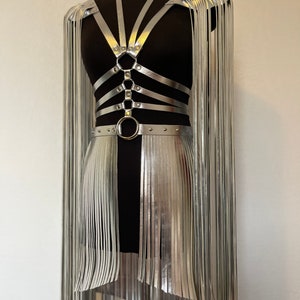 Faux Leather Fringe Harness Costume, Burning Man Fashion - Etsy
