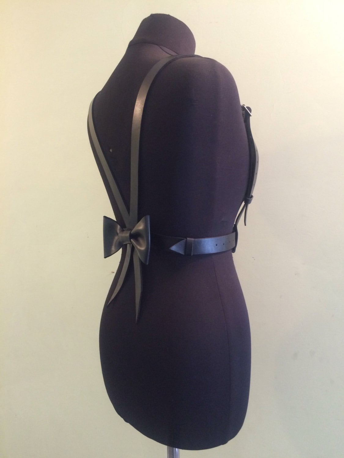 Leather Harness With Bow leather Bowfeminine Harnessbelt - Etsy