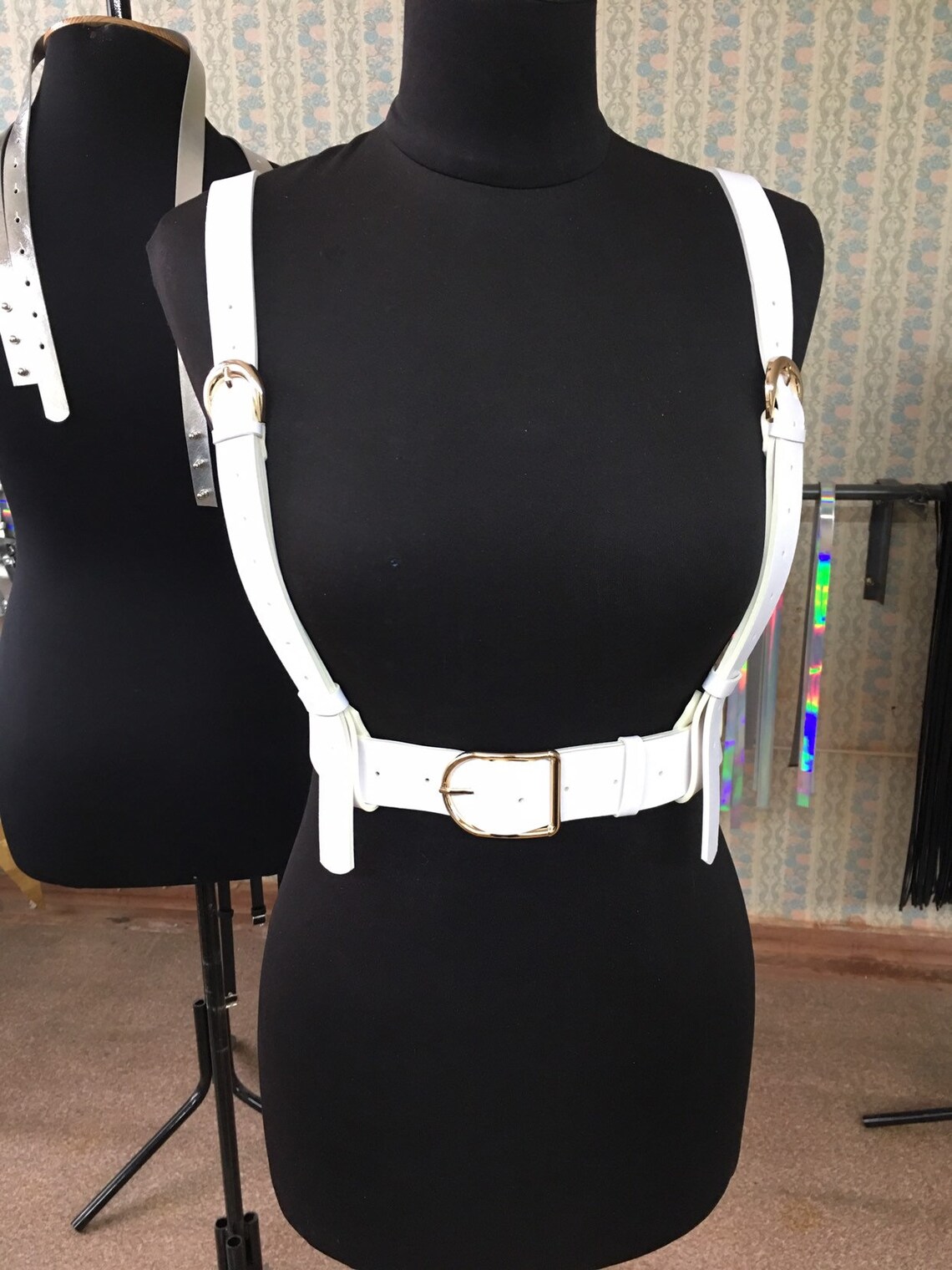 Leather Harness With Bow leather Bowfeminine Harnessbelt - Etsy