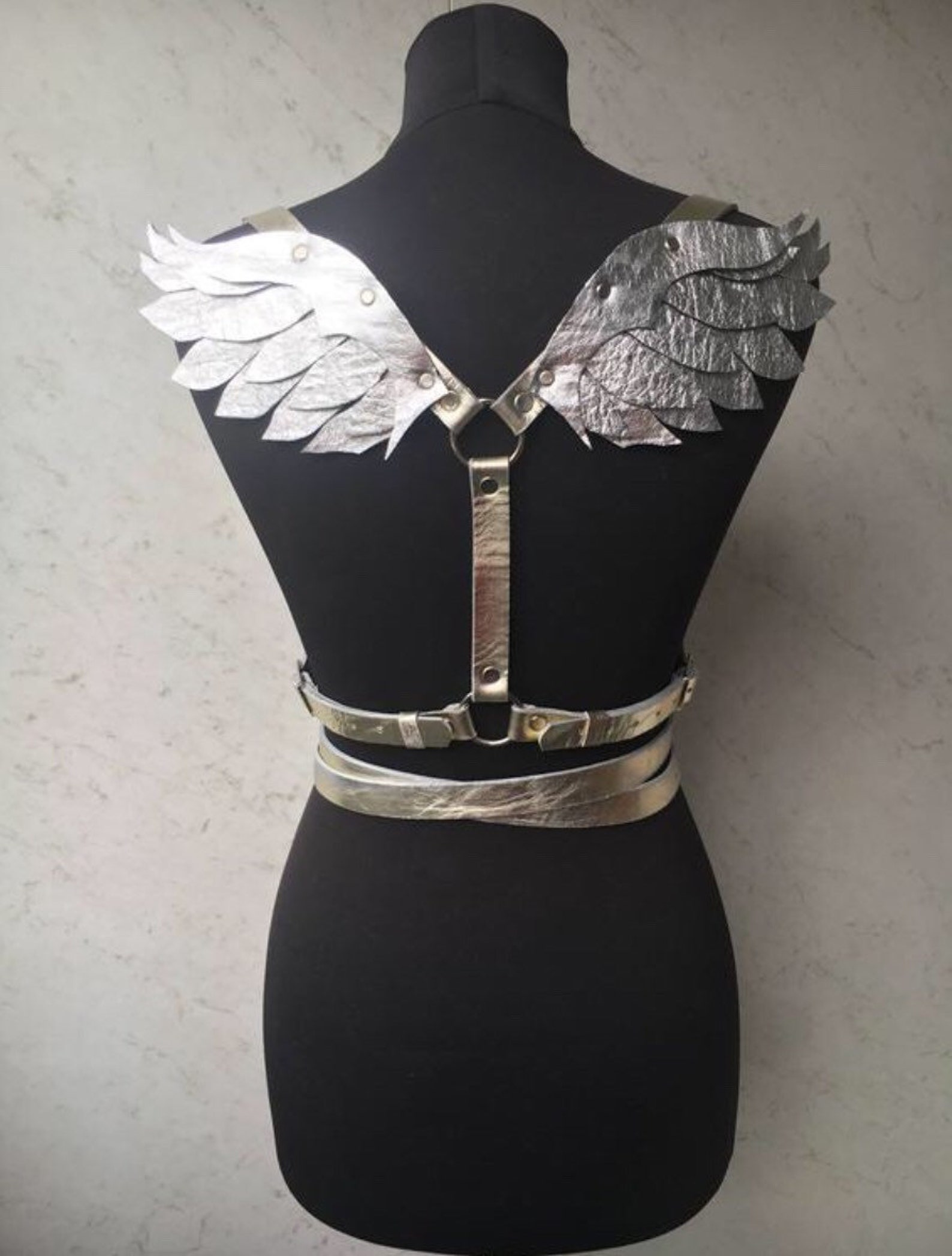 Angels wings harness with angels wings leather wings vegan | Etsy