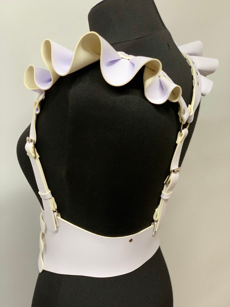 Corset With Ruffles Shouldersleather Corsetcorset Belt - Etsy