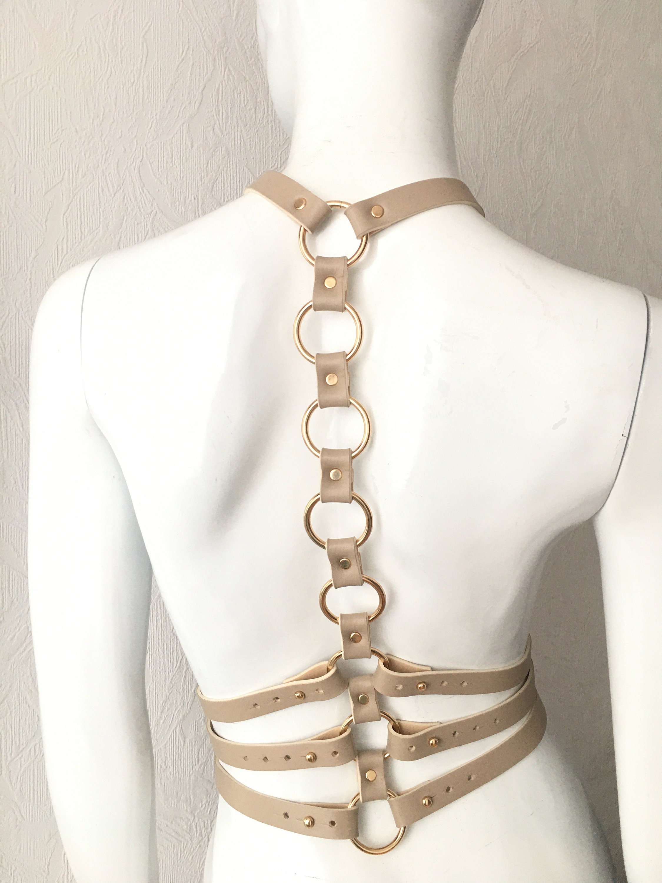Vertebra Harnessharness With Ringsleather Harness - Etsy