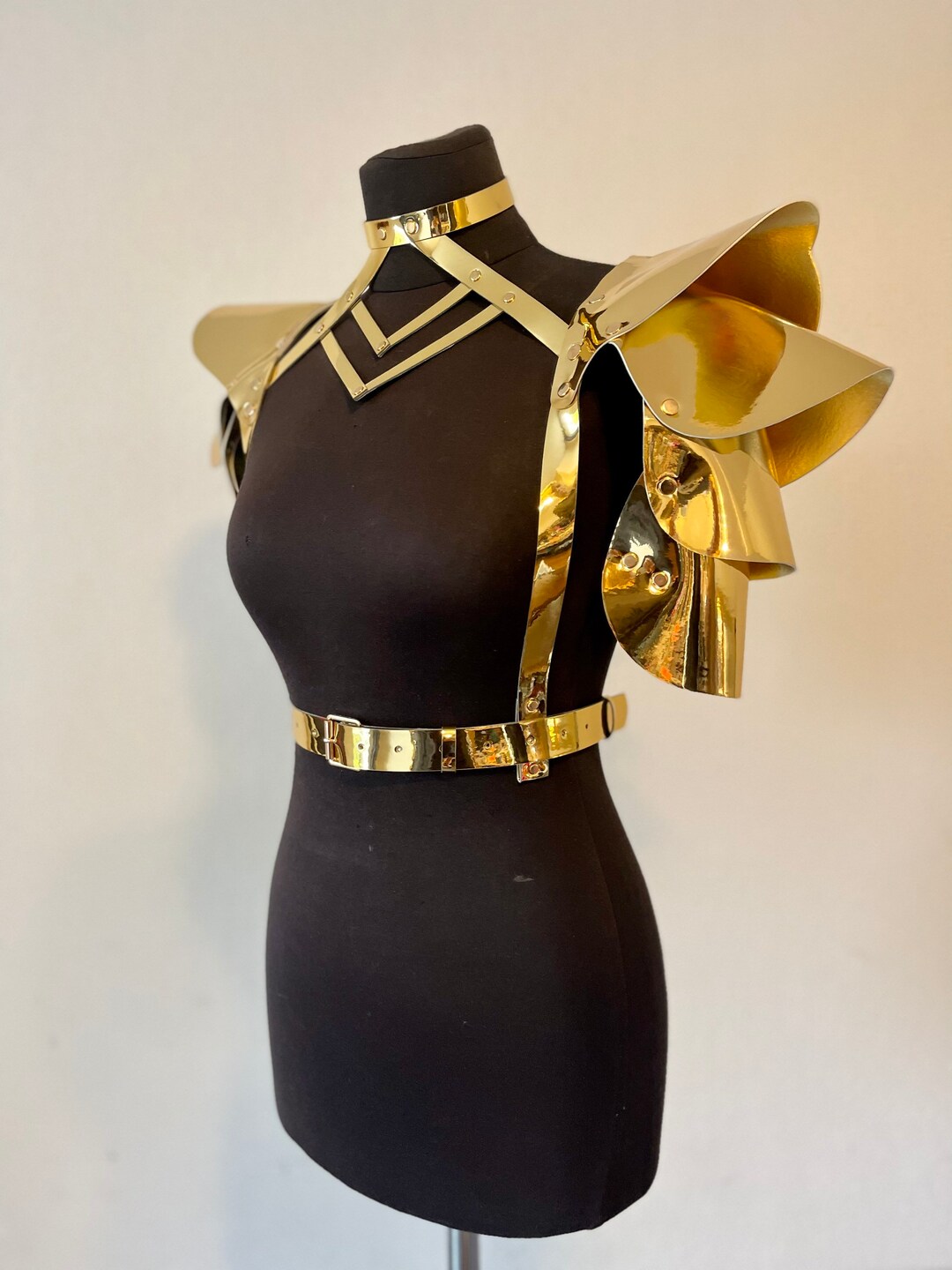 Golden Faux Leather Armor Harness, Cosplay Festival Wear - Etsy