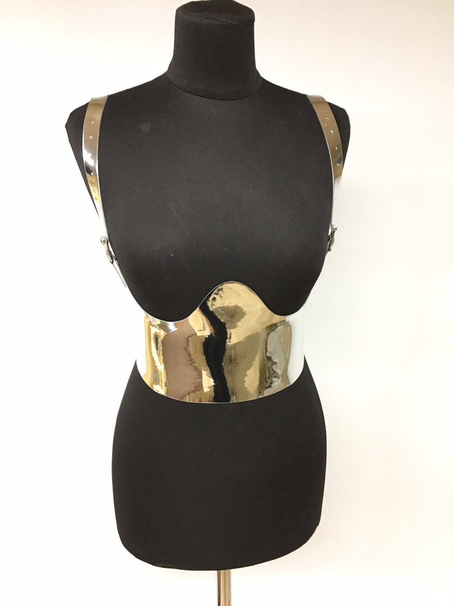 Wide corsetleather corselet modeling corset | Etsy