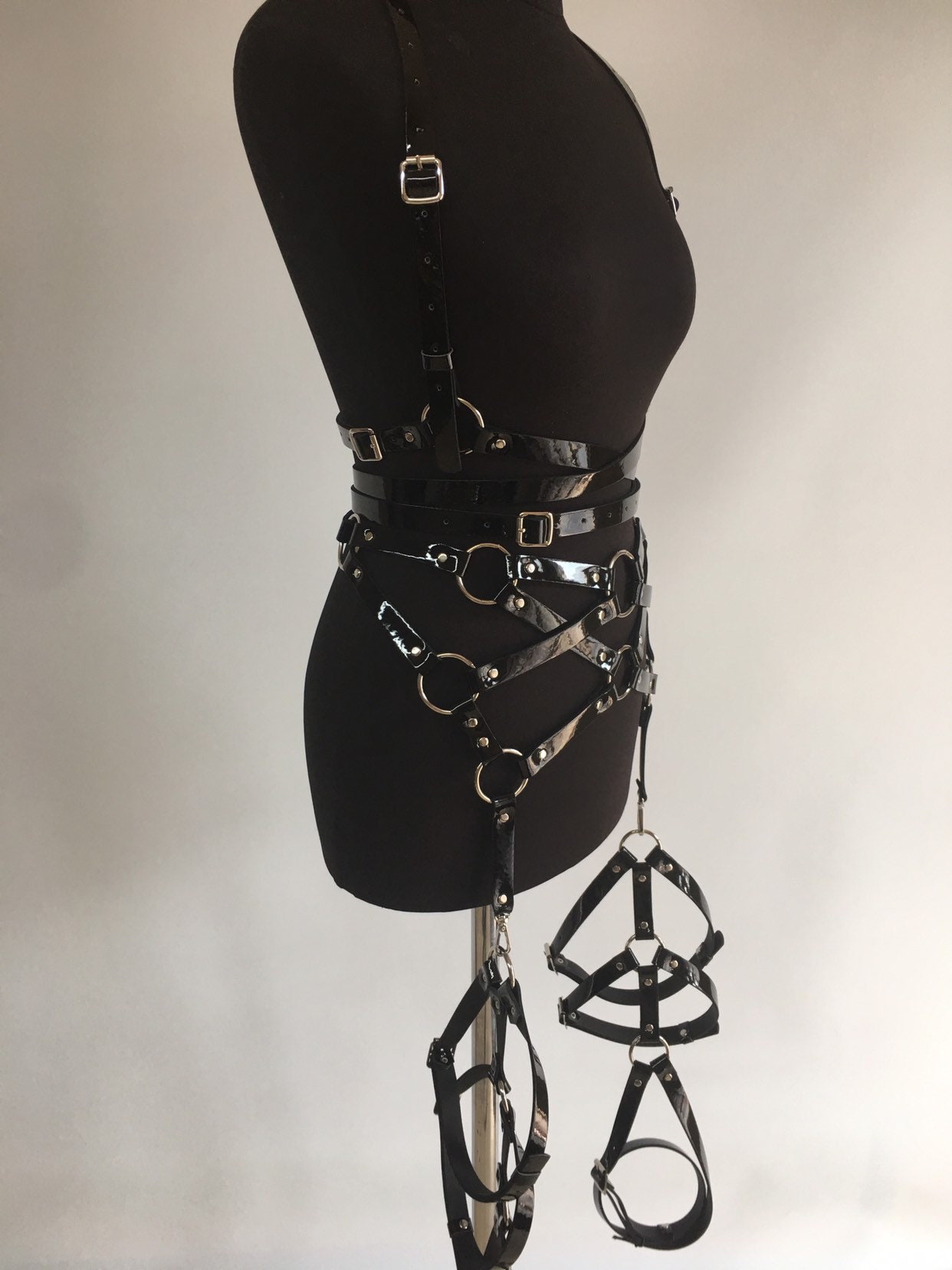 Transformer Setwhole Body Harnesspatent Leather Harness - Etsy