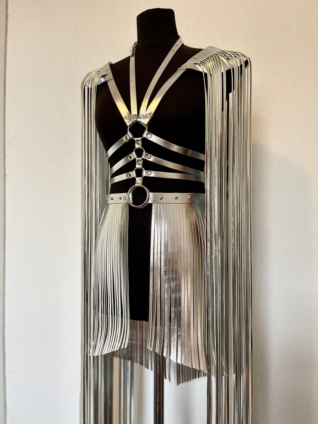 Faux Leather Fringe Harness Costume, Burning Man Fashion - Etsy