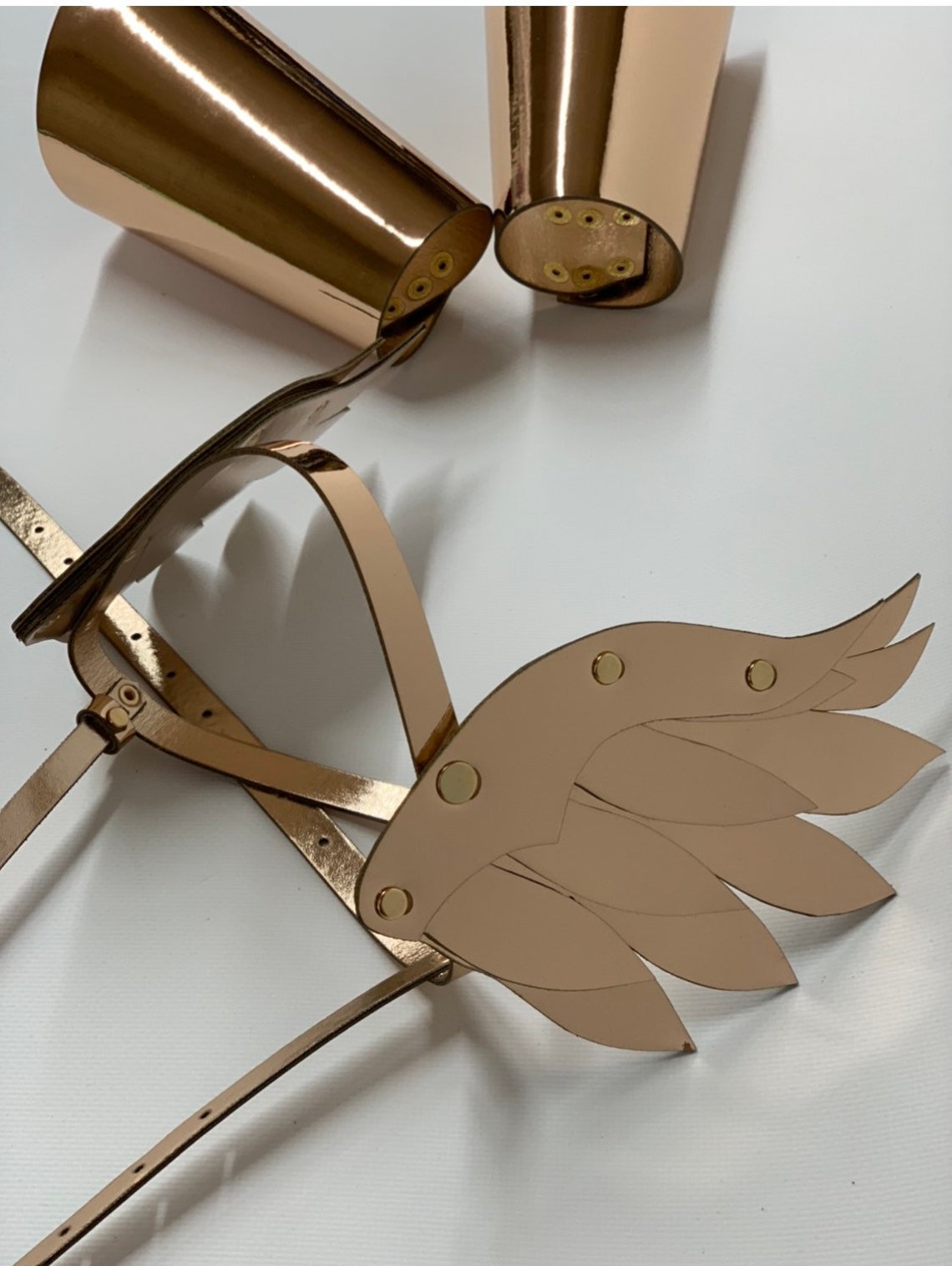 Headpiece with wingsleather wings for headhair band with | Etsy