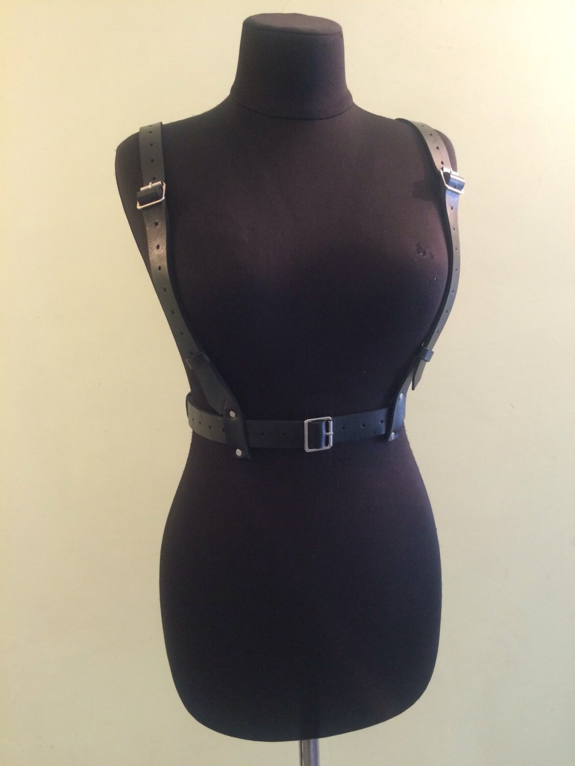 Leather Harness With Bow leather Bowfeminine Harnessbelt - Etsy