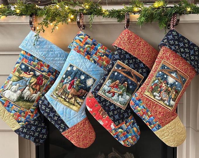 Nativity Scene Christmas Stocking - Etsy