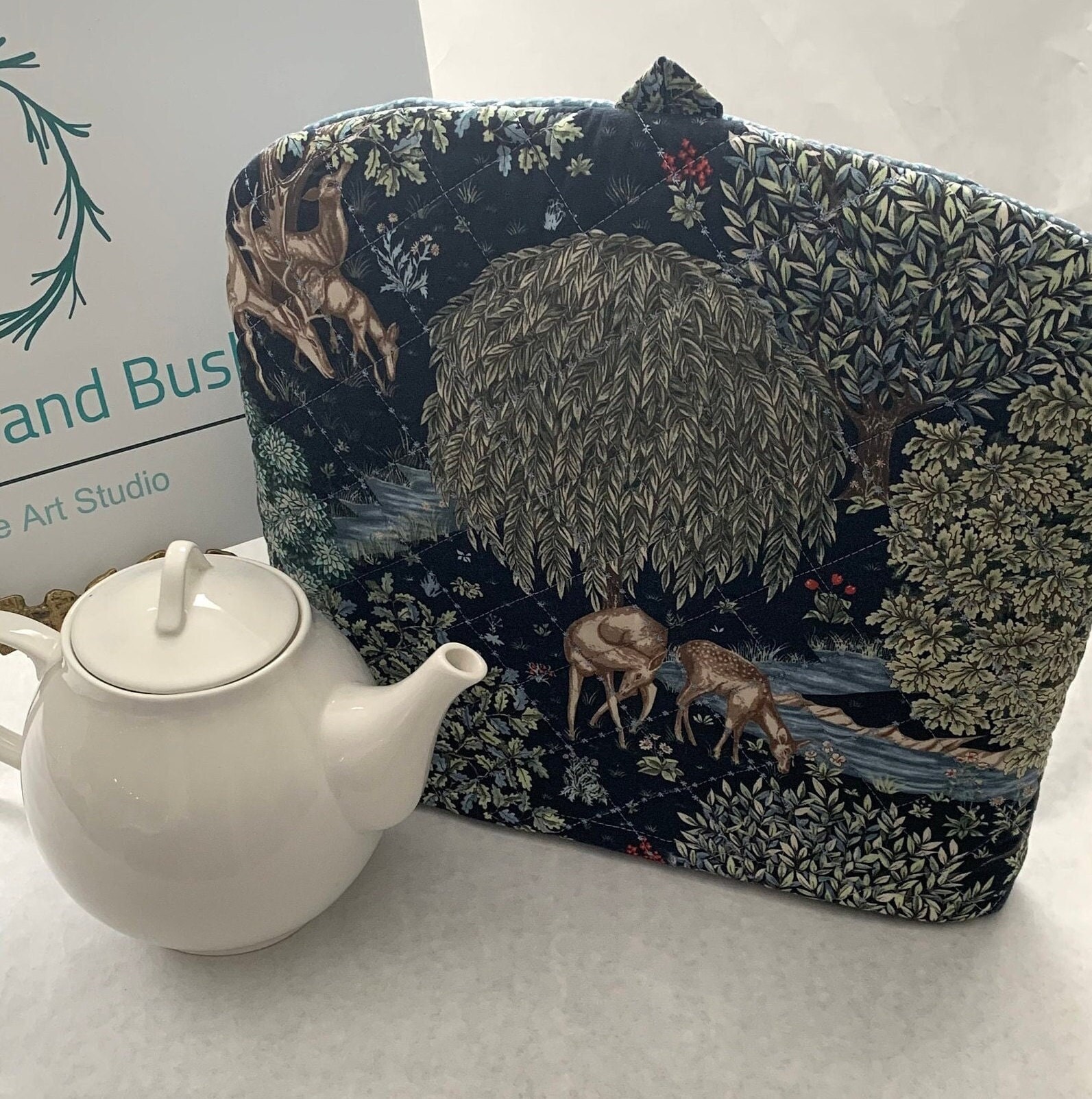 William Morris Tea Cozy in the Brook Print, Modern Quilted Teapot Cover ...