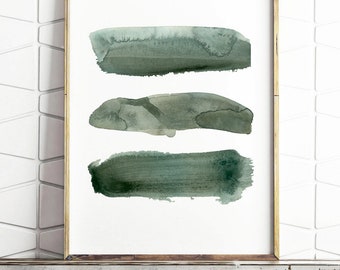 Brush Strokes Watercolor Digital Print Instant Art INSTANT | Etsy