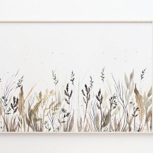 Set of 2 Beige Grass Print Instant Art INSTANT DOWNLOAD - Etsy