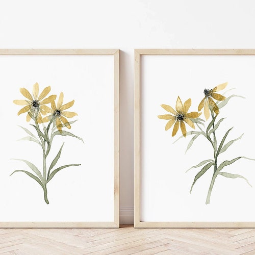 Yellow Prints Wall Art Print Printable Yellow Set of - Etsy