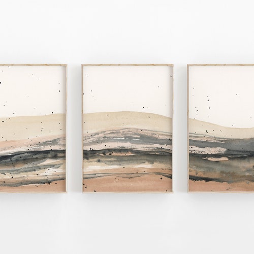 Beige Abstract Print Set of 3 Abstract Art Printable Art | Etsy