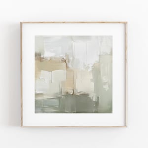 Abstract Green Painting Set of 2 Square Prints, Abstract Acrylic Print ...