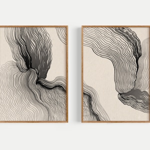 Abstract Painting Set of 2, Abstract Lines Print, Printable Art ...