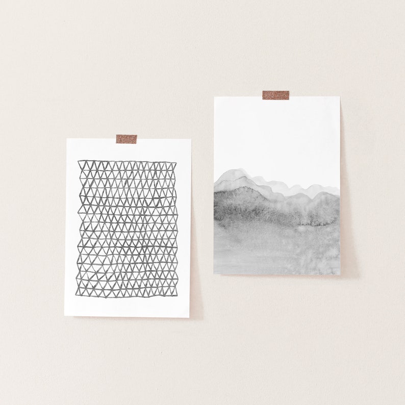 Grey Watercolor Print Instant Art INSTANT DOWNLOAD Printable Wall Decor ...