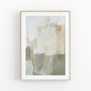 Light Green Abstract Painting Set of 2, Neutral Acrylic Print, Sage ...