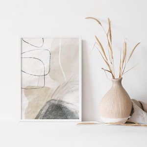 Beige Abstract Print Set of 3, Abstract Art, Printable Art, Abstract ...