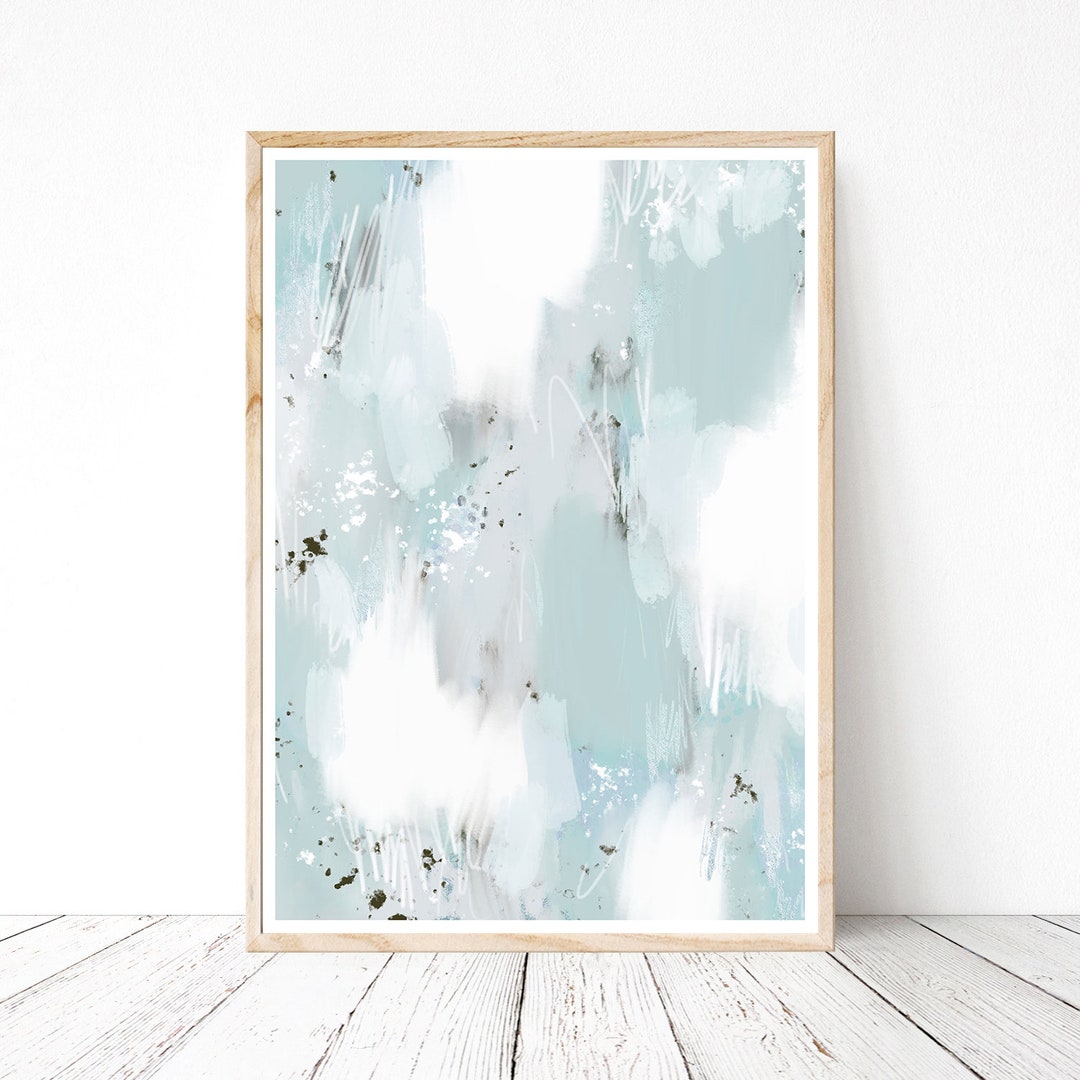 Pastel Blue Painting Print Instant Art INSTANT DOWNLOAD Printable Wall ...