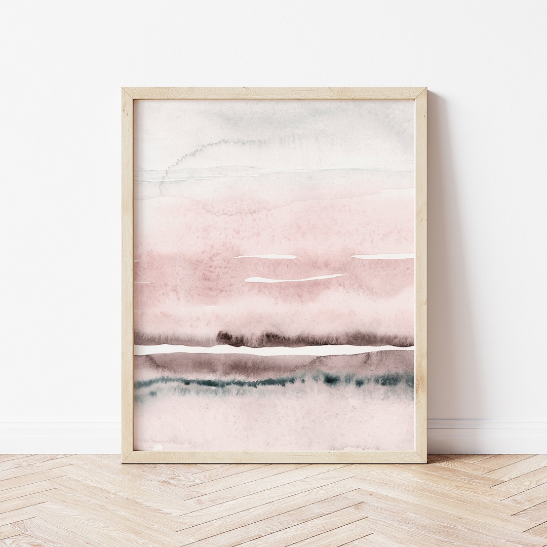 Blush Pink Painting, Abstract Watercolor Print, Printable Art, INSTANT ...