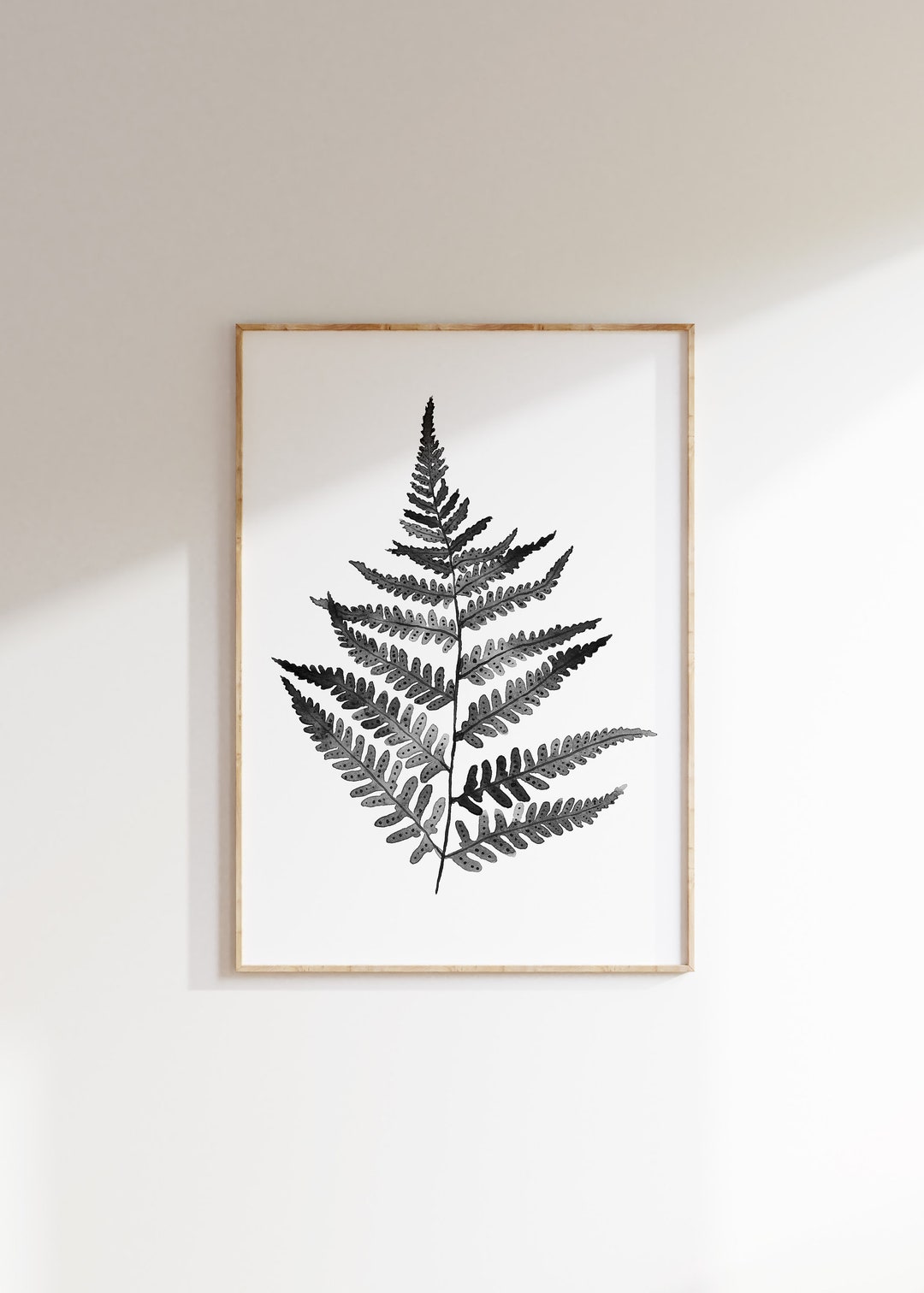 Grey Fern Watercolor Digital Print Instant Art INSTANT - Etsy