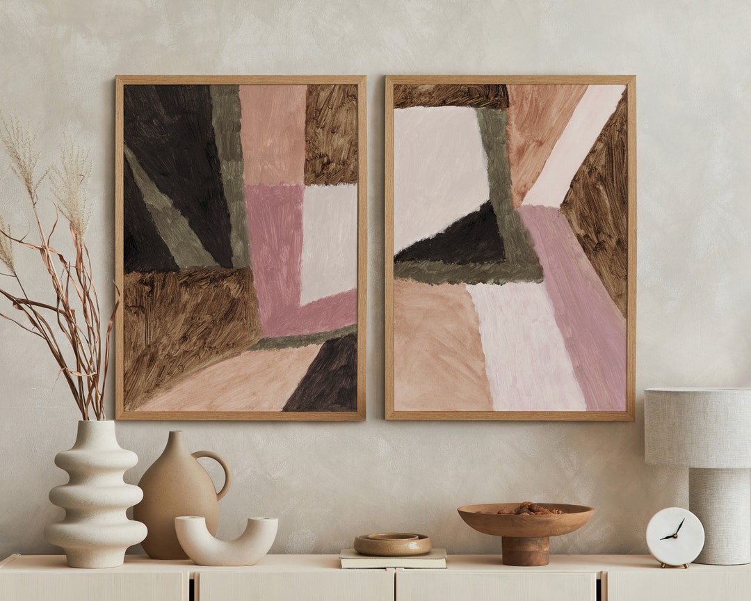 Abstract Acrylic Painting Set of 2, Art Print, Printable Art, Modern ...