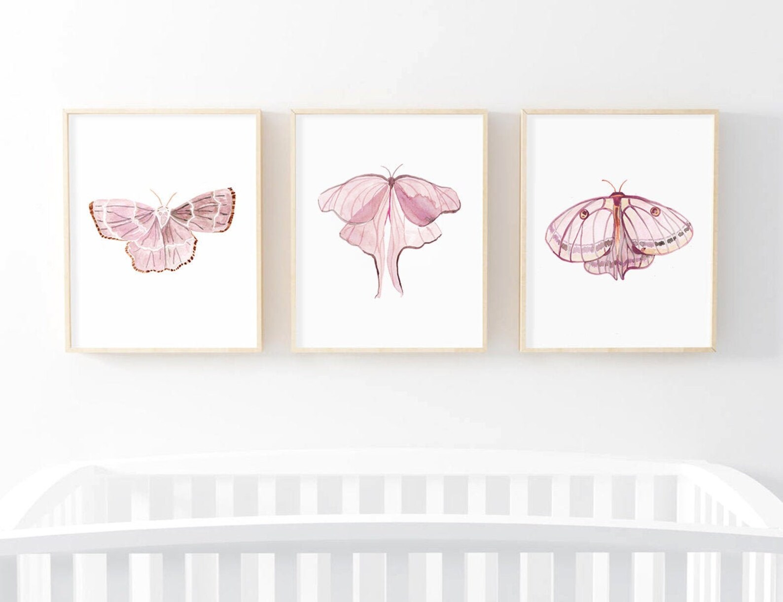 Set of 3 Pink Butterflies Print Instant Art INSTANT DOWNLOAD | Etsy