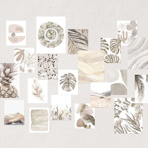 Wall Collage Kit Beige Aesthetic Collage Kit, Printable Collage Kit ...