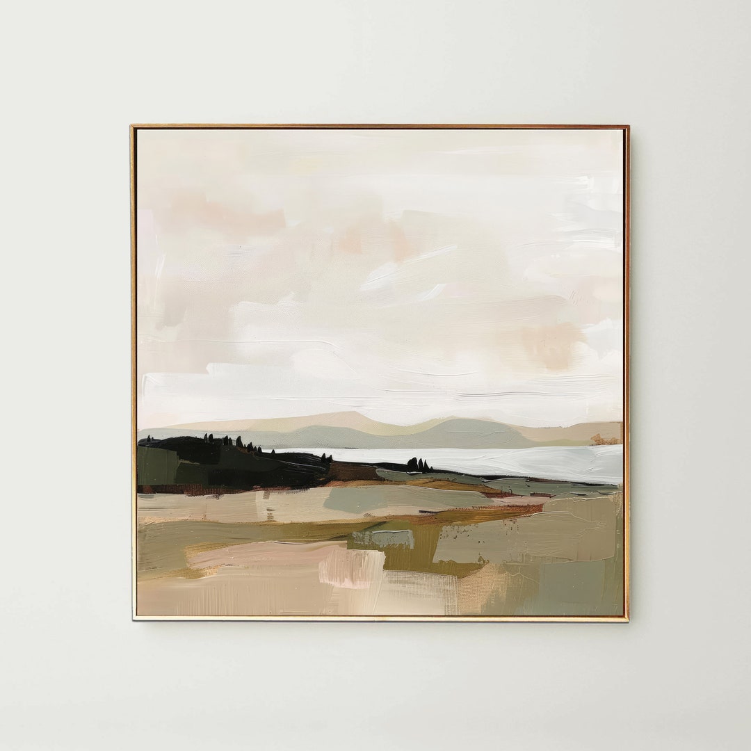 Abstract Landscape Print, Neutral Beige Abstract Painting, Modern Decor ...