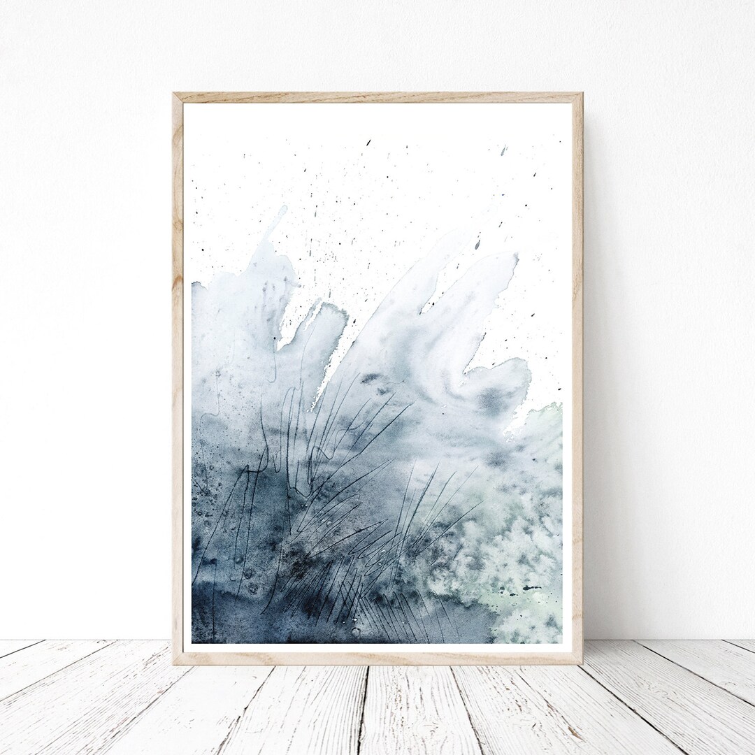 Blue Watercolor Print Instant Art INSTANT DOWNLOAD Printable Wall Decor ...