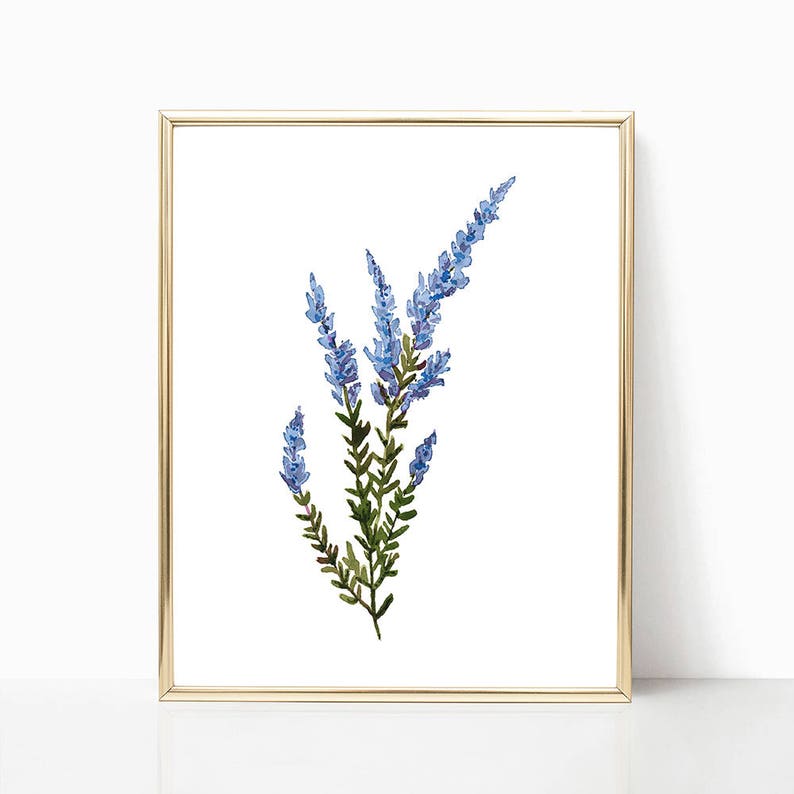 Blue Wildflower Watercolor Digital Print Instant Art INSTANT | Etsy