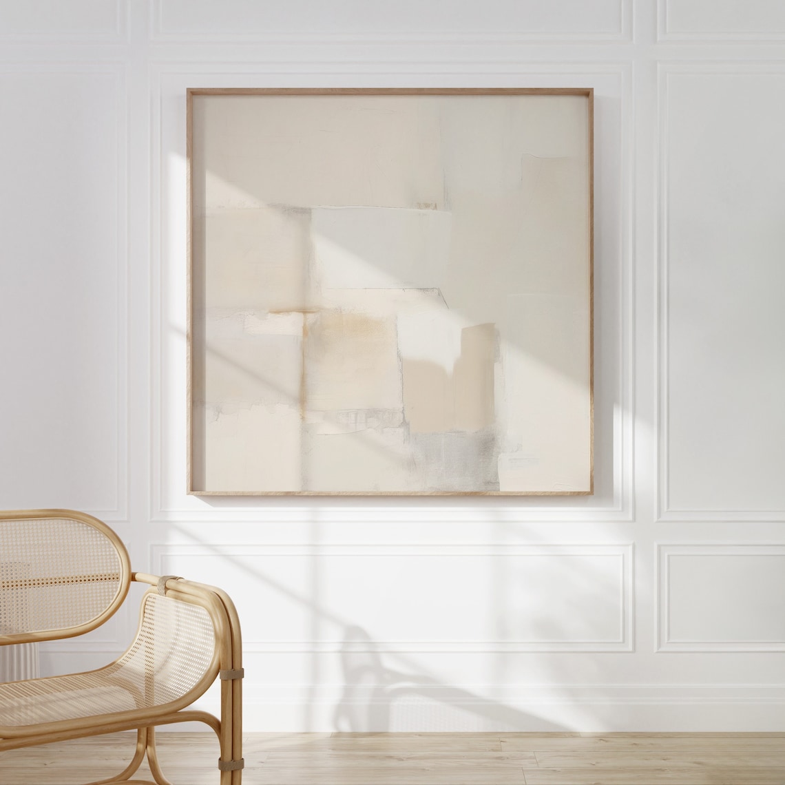Contemporary Abstract Art Print, Soft Beige Printable Art, Neutral ...