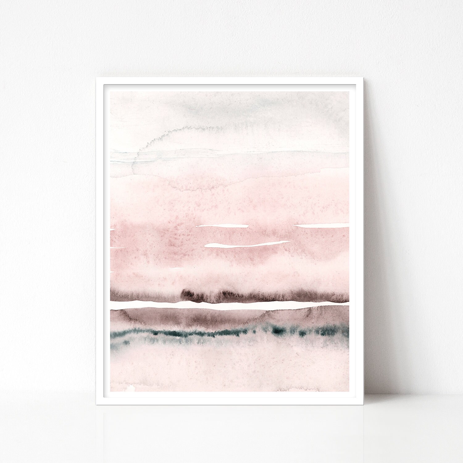 Blush Pink Painting Set of 2 Abstract Watercolor Print - Etsy