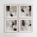 Modern Abstract Painting Set of 4 Square Prints, Contemporary Acrylic ...
