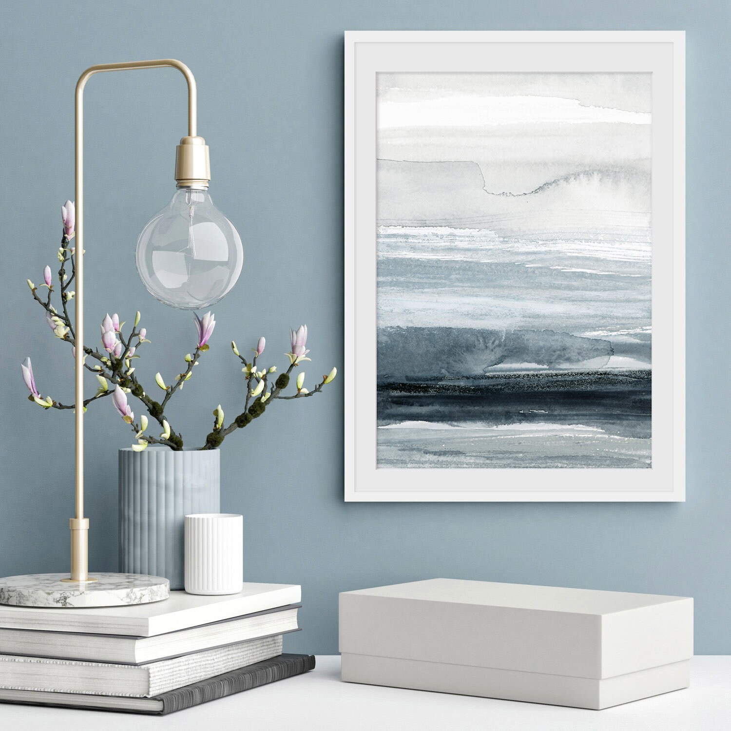 Blue Watercolor Print Instant Art INSTANT DOWNLOAD Printable Wall Decor ...