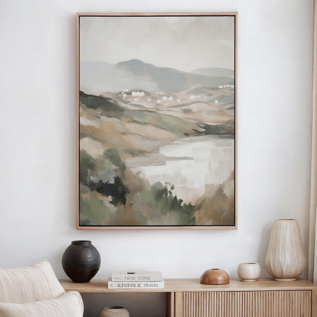 Neutral Abstract Landscape Art Print | Acrylic Painting | Modern ...