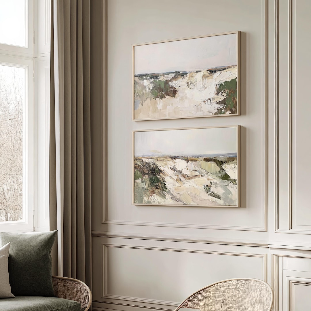 Nature Landscape Painting Set of 2, Abstract Acrylic Print, Printable ...