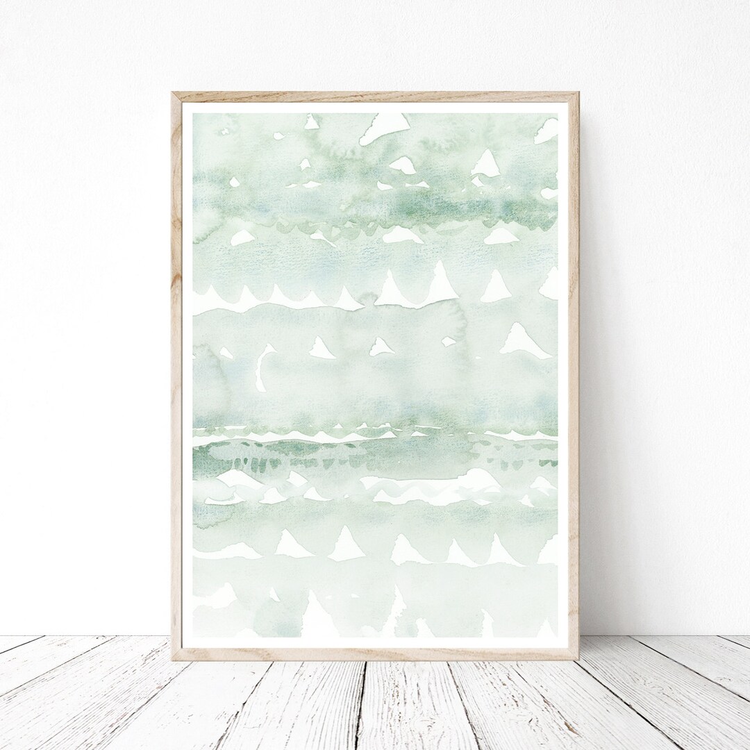 Light Green Painting, Abstract Watercolor Print, Printable Art, INSTANT ...