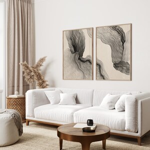 Abstract Painting Set of 2, Abstract Lines Print, Printable Art ...