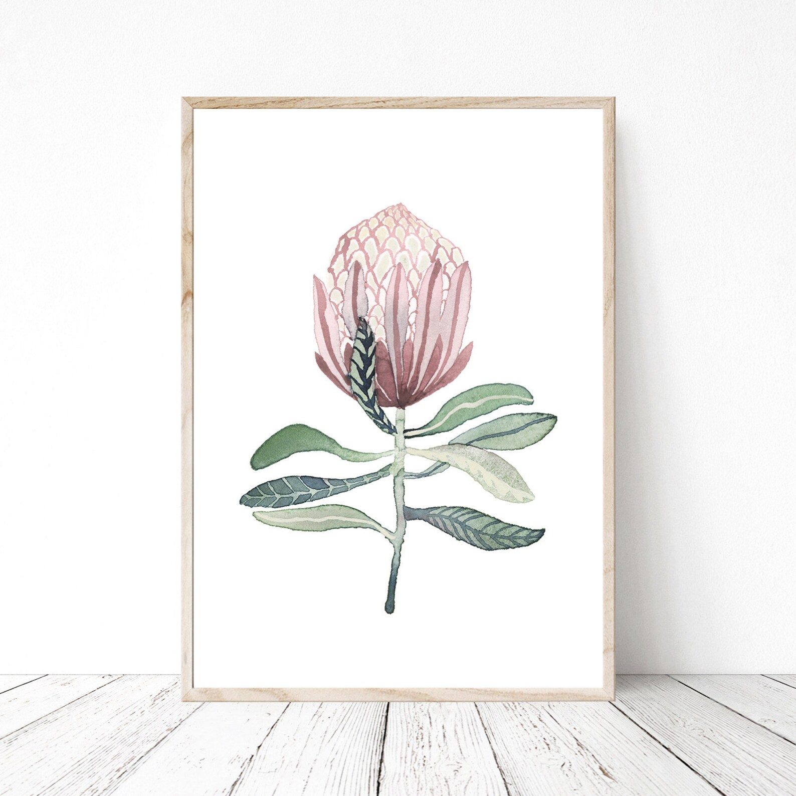 Set of 3 Protea Watercolor Print Instant Art INSTANT DOWNLOAD | Etsy
