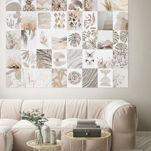 Wall Collage Kit Beige Aesthetic Collage Kit, Printable Collage Kit ...