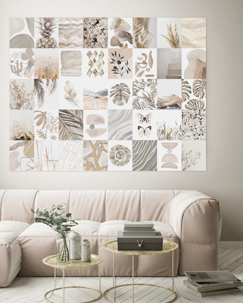 Wall Collage Kit Beige Aesthetic Collage Kit Printable - Etsy