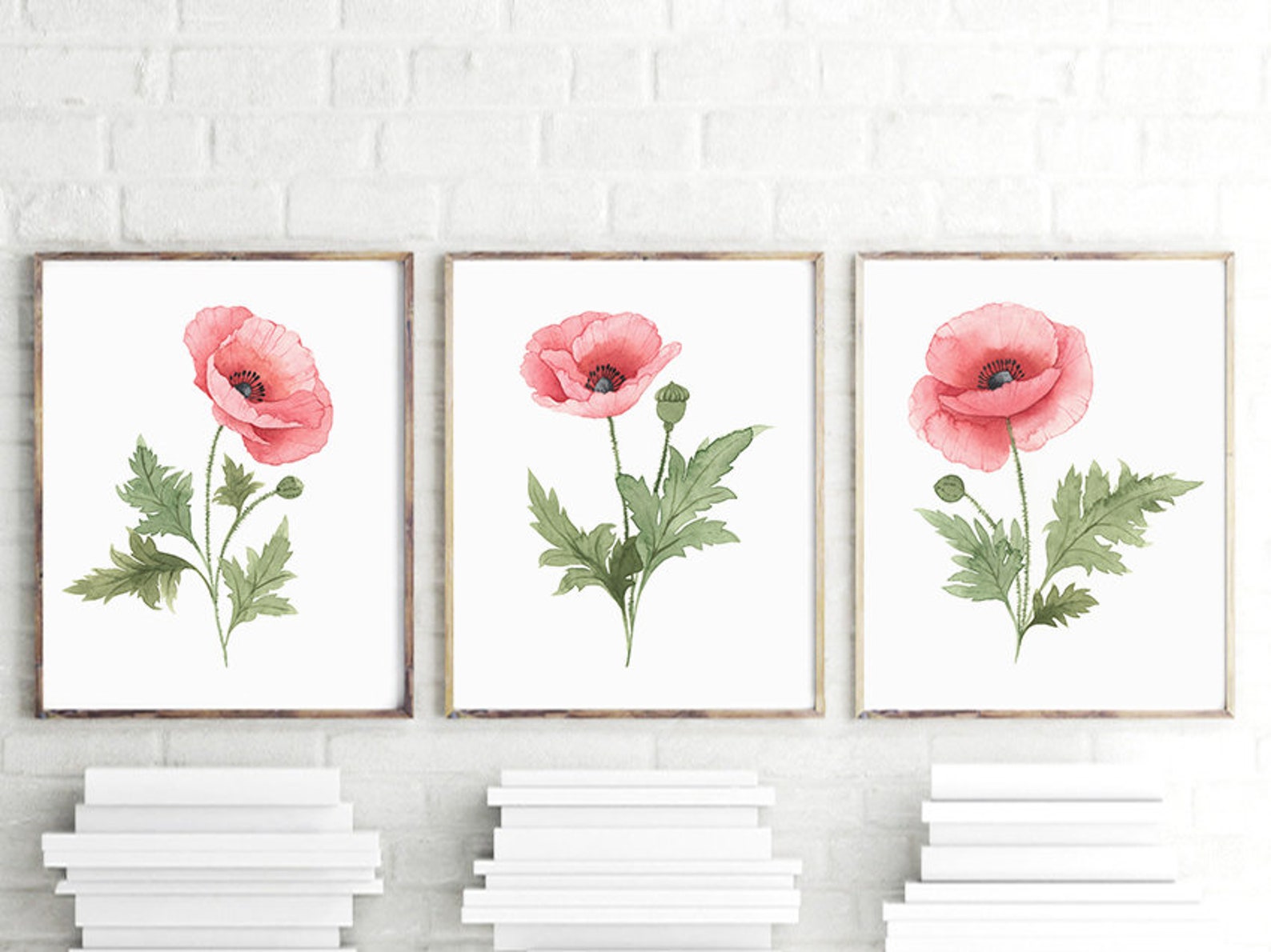 Poppies Print Set of 3 Floral Instant Art INSTANT DOWNLOAD - Etsy