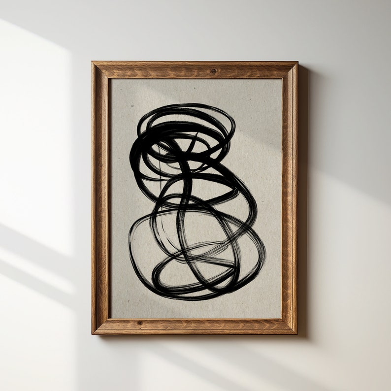 Black Acrylic Painting, Abstract Art Print, Printable Art, INSTANT ...