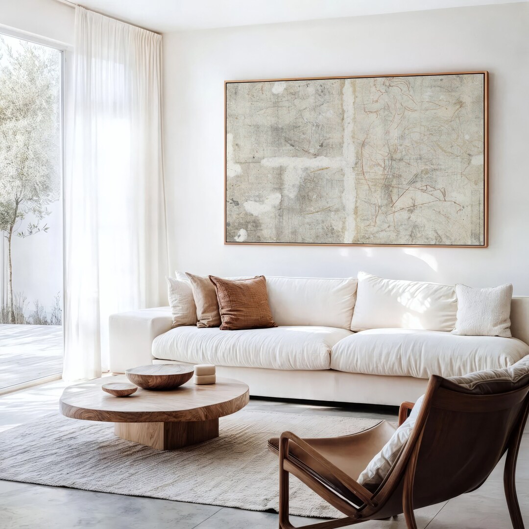 Neutral White Beige Painting Digital Print, INSTANT DOWNLOAD Printable ...