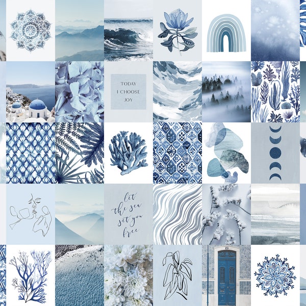 Blue Collage Kit - Etsy