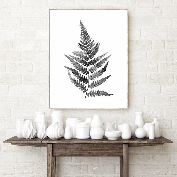 Grey Fern Watercolor Digital Print Instant Art INSTANT - Etsy